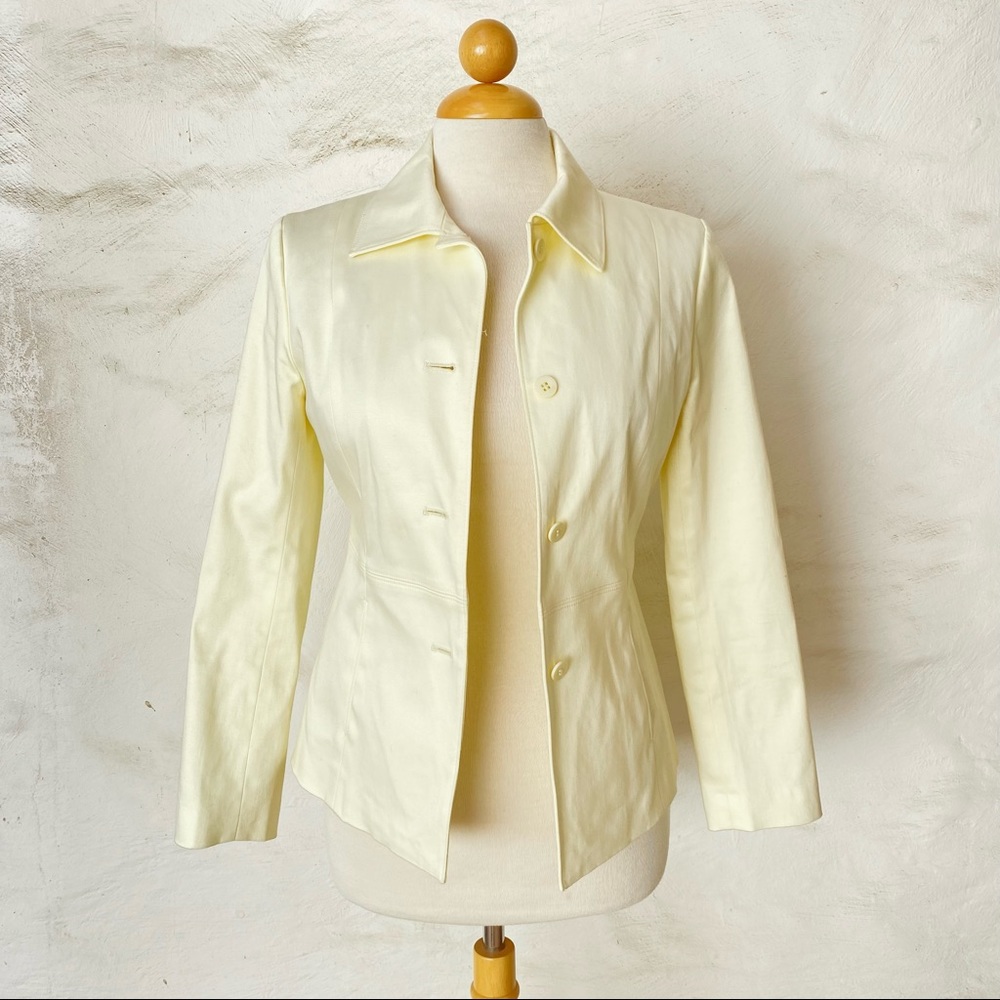 Vintage Japanese Light Yellow Jacket Thick Cotton - Gem